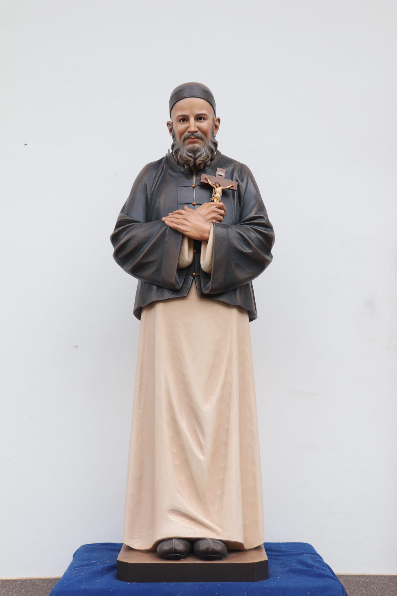 Wooden statue of St.Alberico Crescitelli - Ferdinand Stuflesser 1875