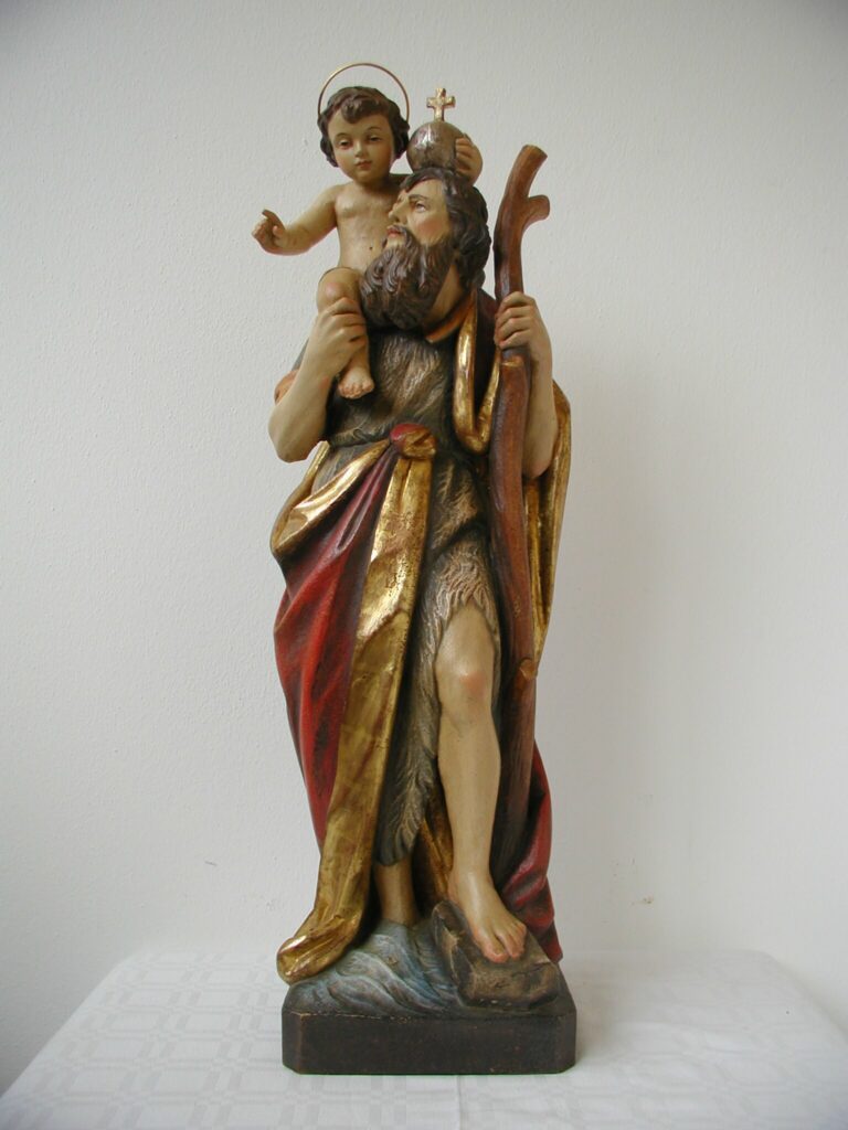 Holzstatue: Christophorus - Ferdinand Stuflesser 1875
