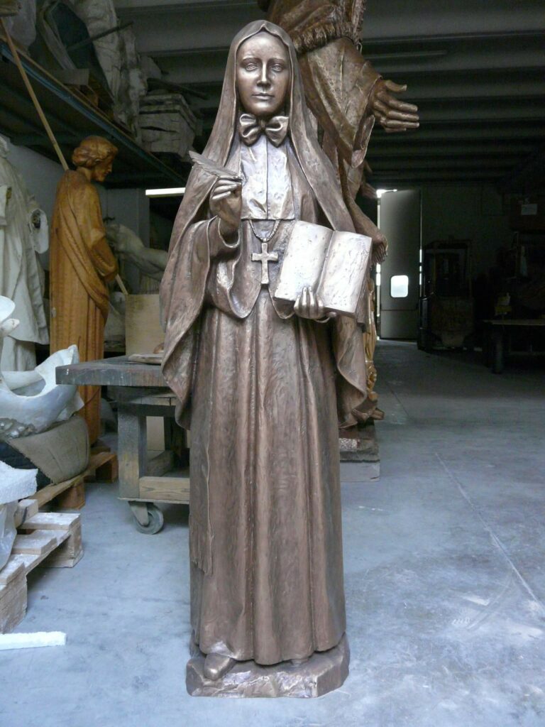 Wooden statue of St.Frances/ Francis - Ferdinand Stuflesser 1875