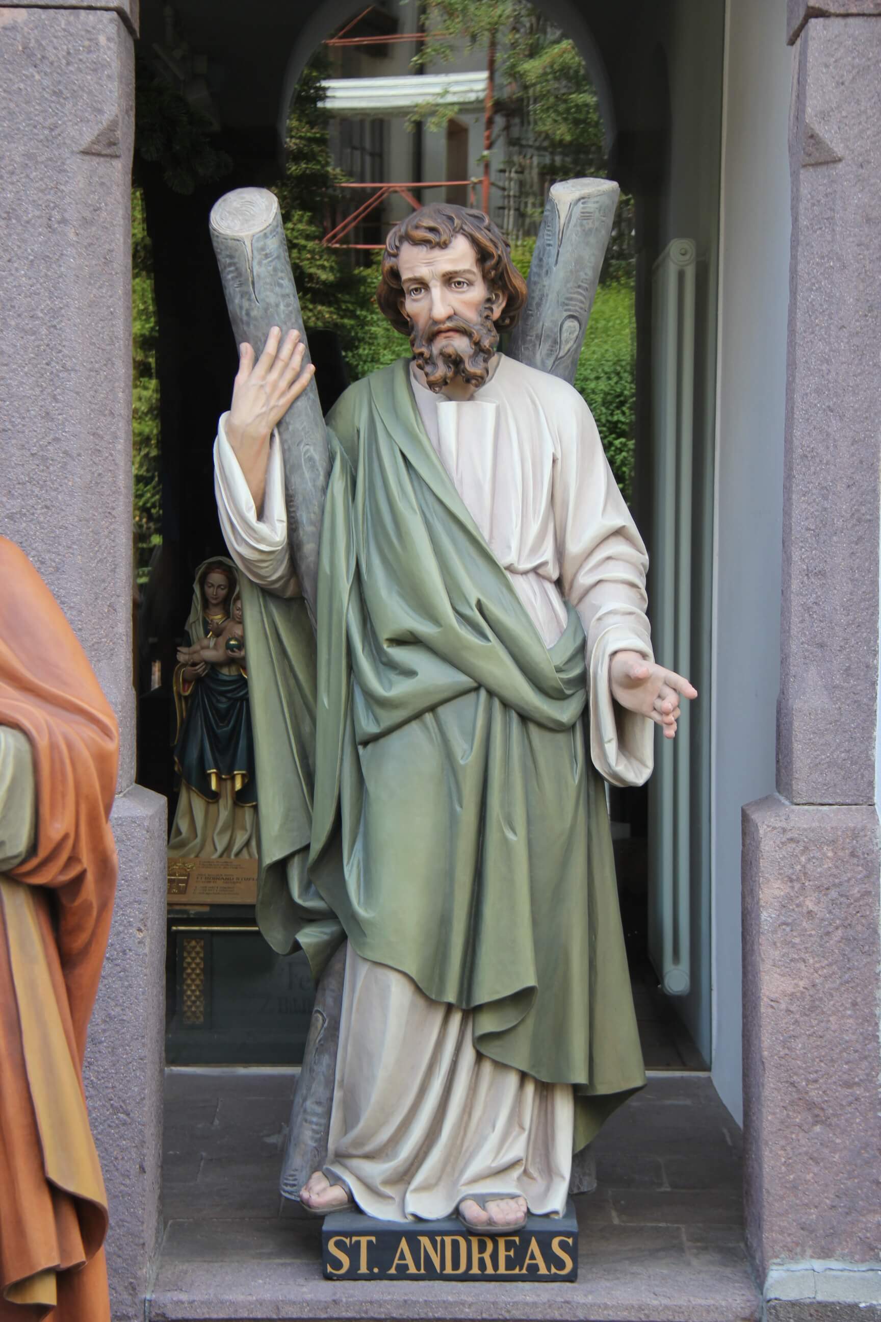 Wooden statue of St.Andrew - Ferdinand Stuflesser 1875