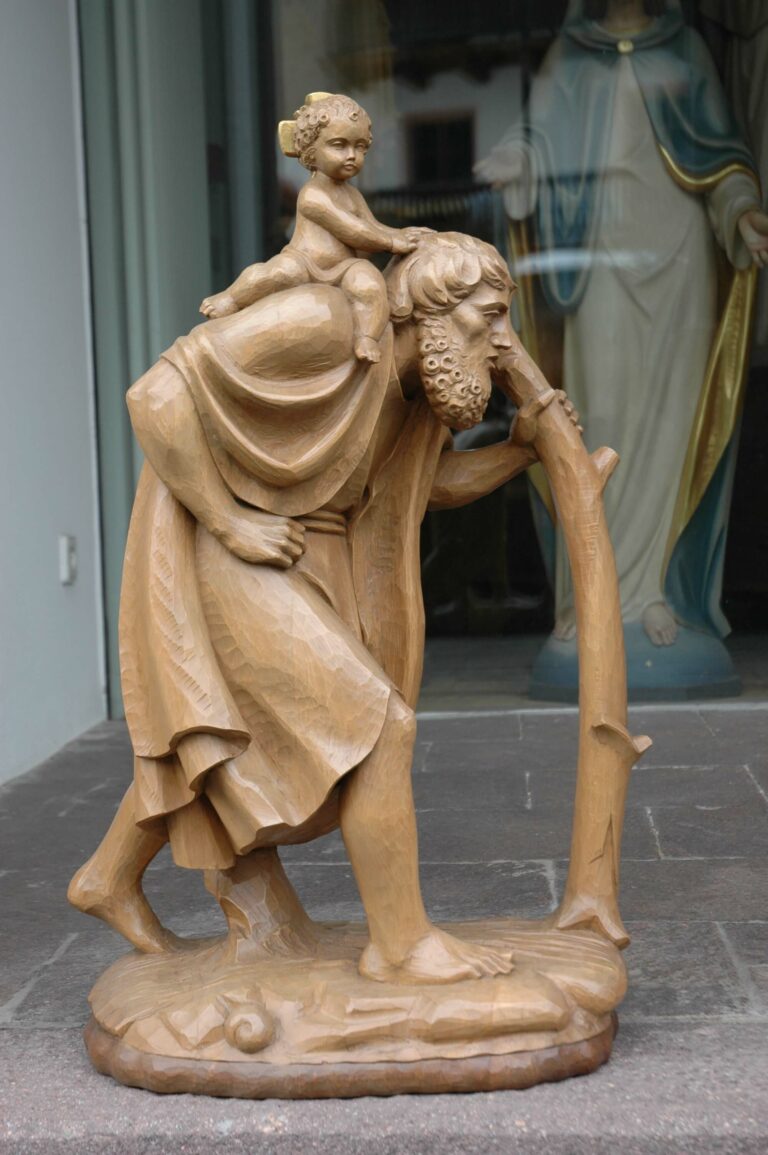 Holzstatue: Christophorus - Ferdinand Stuflesser 1875