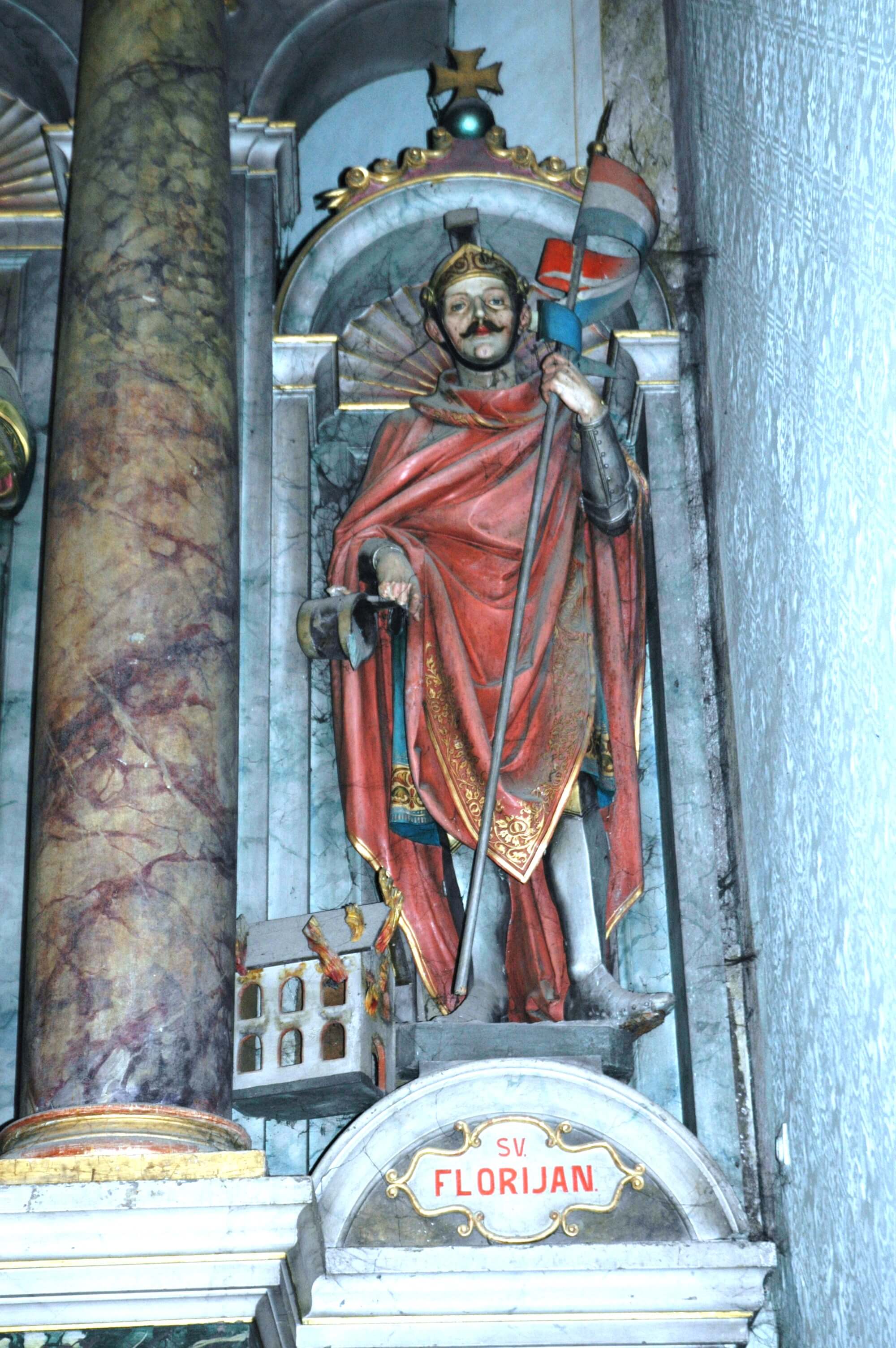 Wooden statue of St.Florian - Ferdinand Stuflesser 1875
