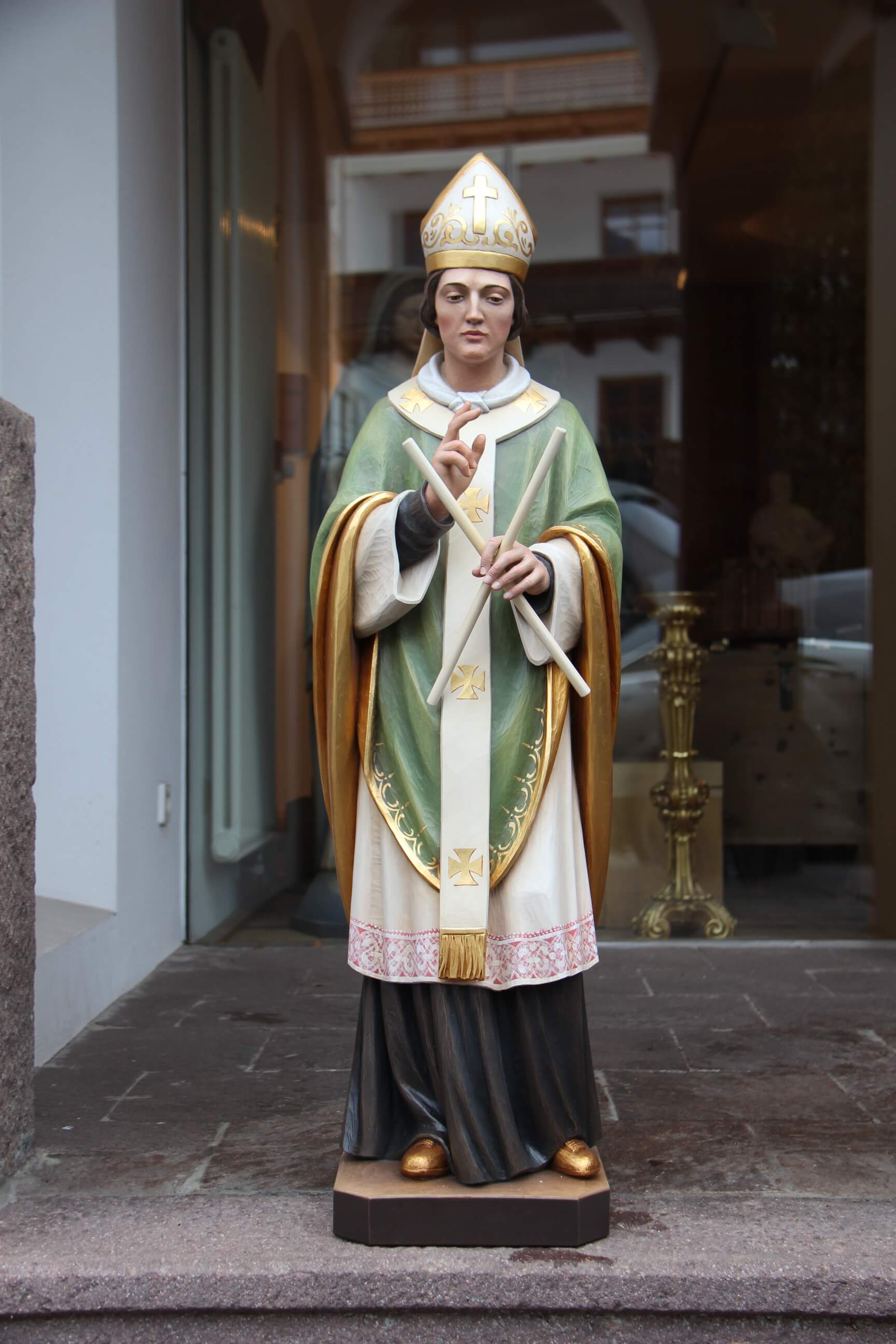Wooden statue of St.Blase - Ferdinand Stuflesser 1875