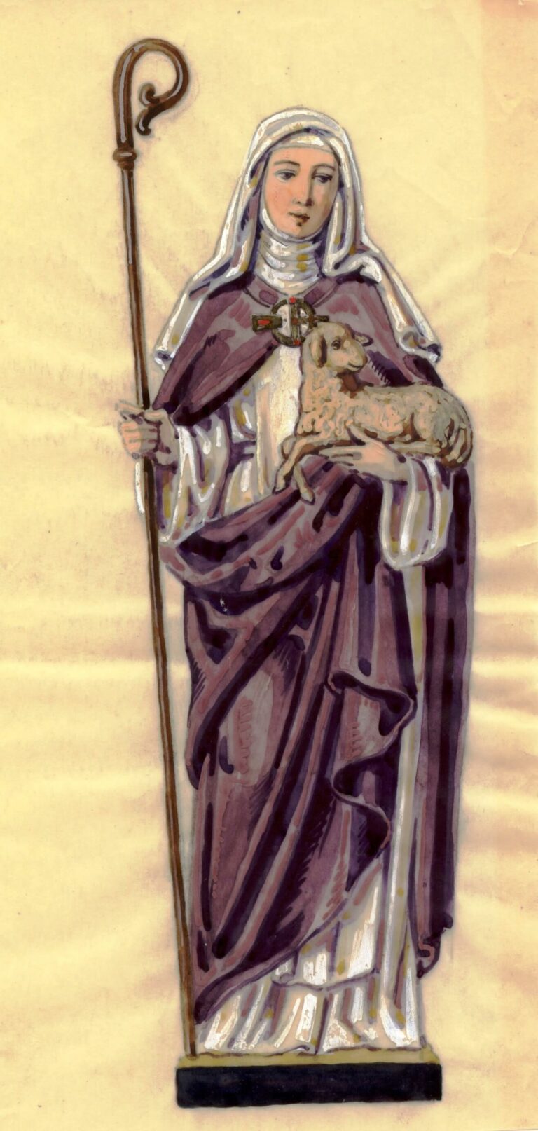 Wooden statue of St.Bridget - Ferdinand Stuflesser 1875