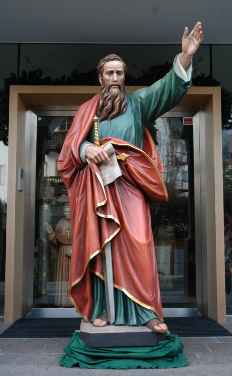 Wooden statue of St.Paul - Ferdinand Stuflesser 1875