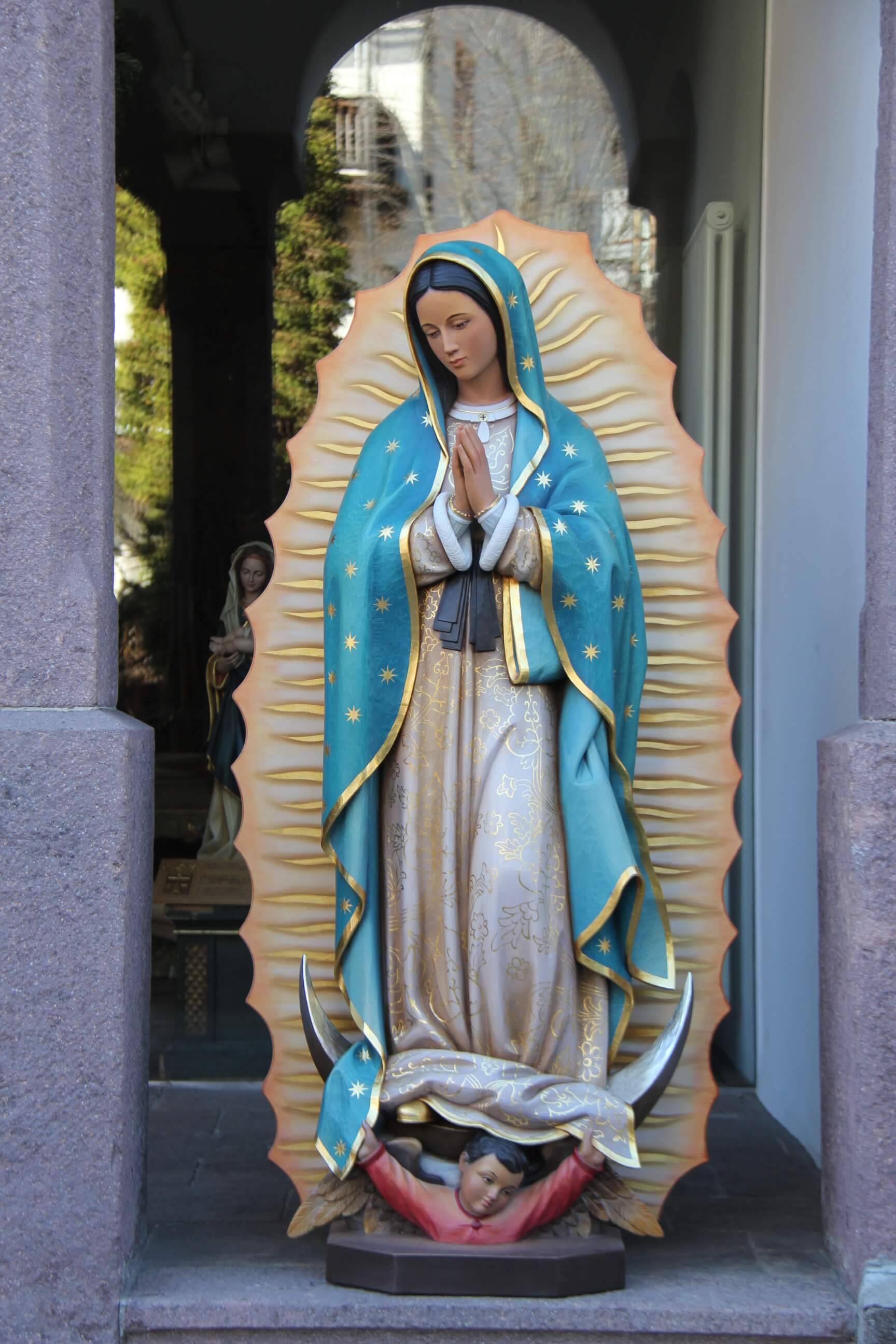 Wooden figure of Our Lady of Guadalupe - Ferdinand Stuflesser 1875