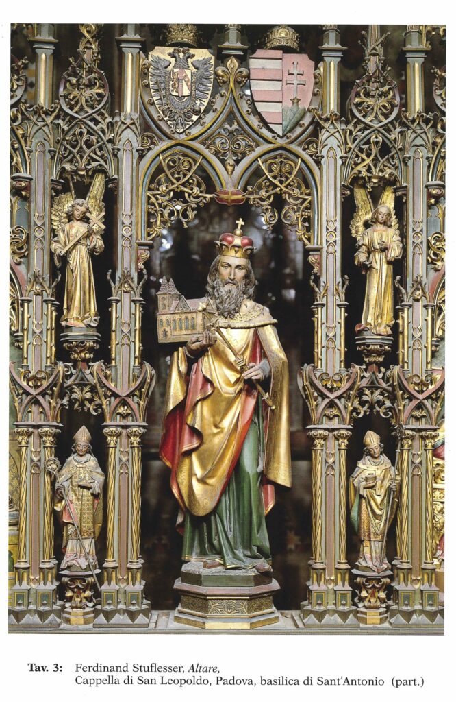Figura di San Leopoldo in legno - Ferdinand Stuflesser 1875