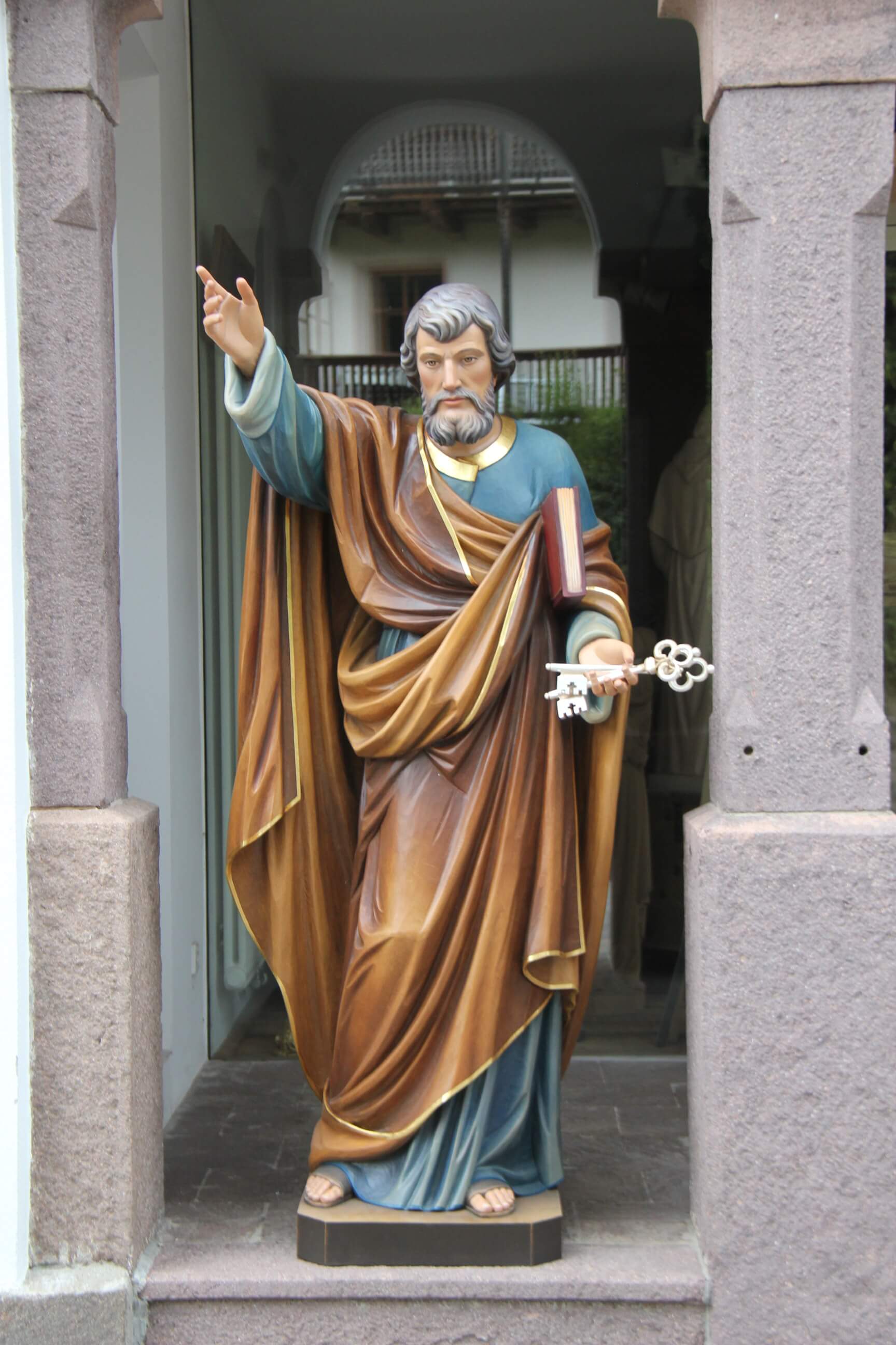 Wooden statue of St.Petrus - Ferdinand Stuflesser 1875