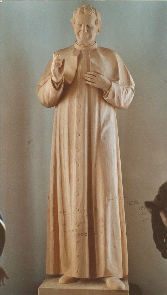 Wooden statue of St.John Bosco - Ferdinand Stuflesser 1875