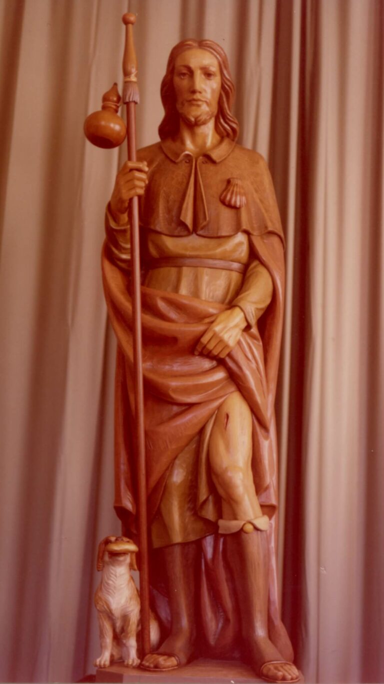 Statua di San Rocco in legno - Ferdinand Stuflesser 1875